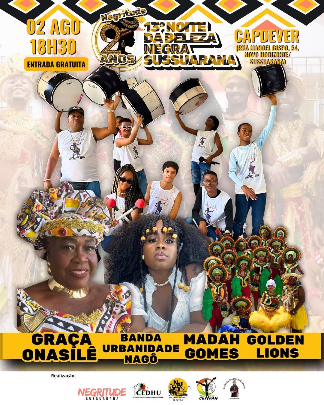 Noite da Beleza Negra de Sussuarana – Graça Onasilê, Madah Gomes, Banda ...